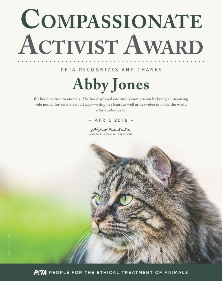 PETA Gives 12 Year-Old an Award for Raising Over $1,000! | PETA Kids