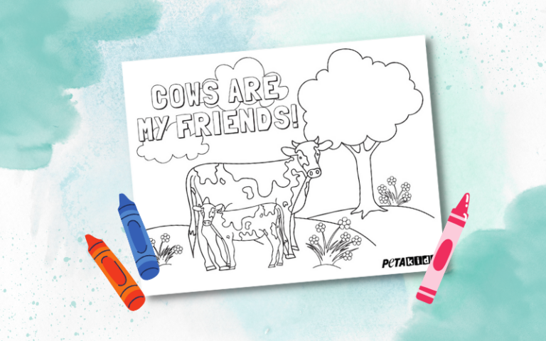 FREE Coloring Page: ‘Cows Are My Friends’ | PETA Kids